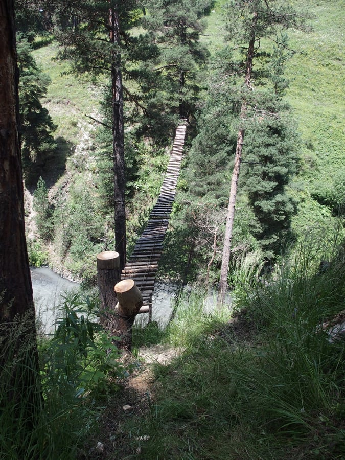 Suspension bridge - Tusheti tourist map